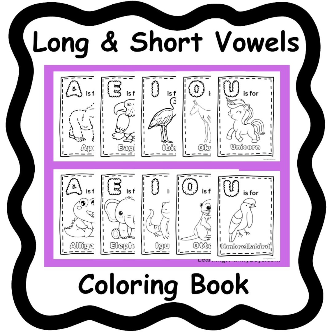 Animal Alphabet Coloring Book Jumbo for Toddler and Preschool With Long ...