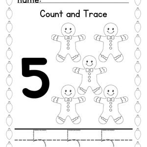 Gingerbread Man Christmas Preschool /toddler Math & Literacy Activity ...