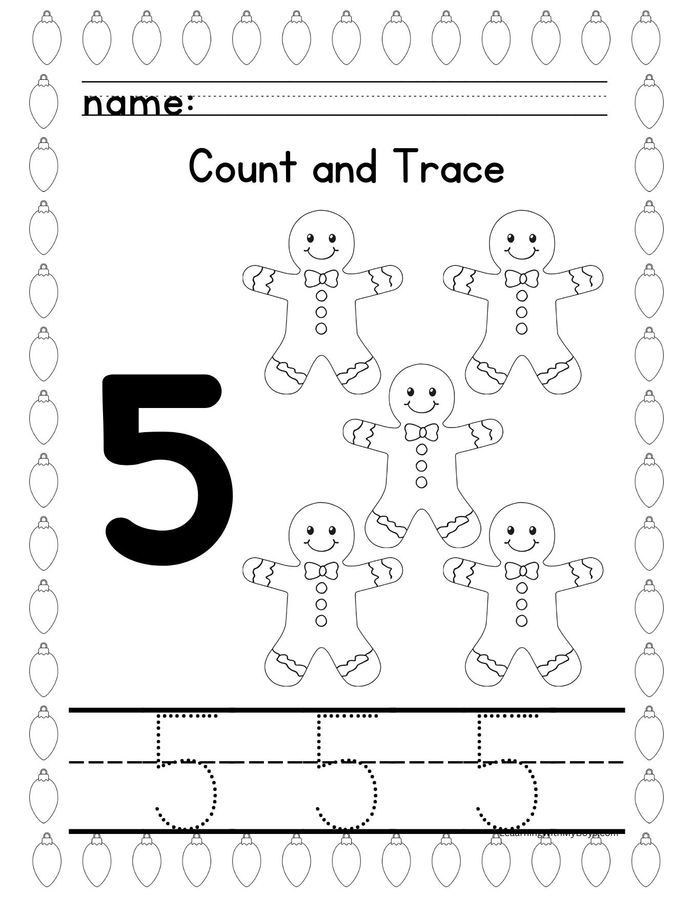 Gingerbread Man Christmas Preschool /toddler Math & Literacy Activity ...