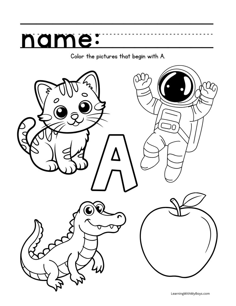 Letter A is for Alligator, Apple, Astronaut Preschool Pack Digital ...