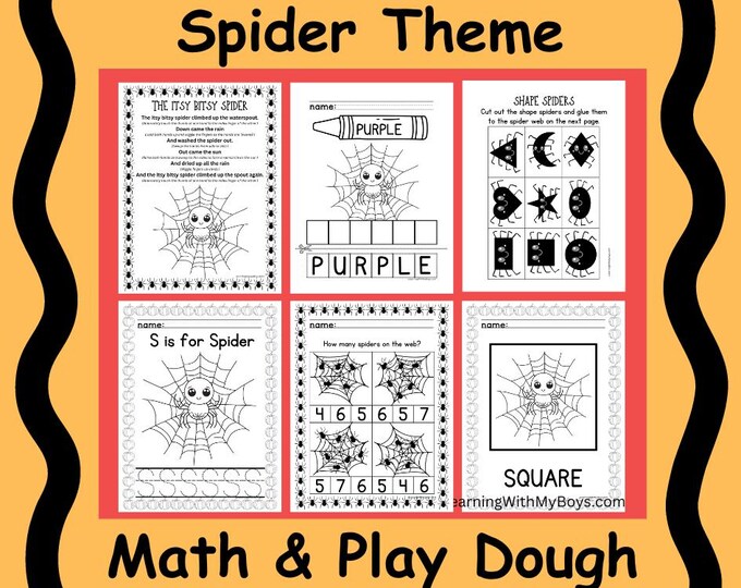 Fall Fun Spider Halloween Preschool /toddler Math & Literacy Activity ...