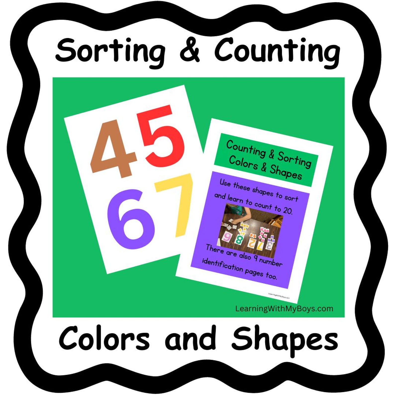 Shape Worksheets Preschool Kindergarten (learn 9 Shapes) Counting ...