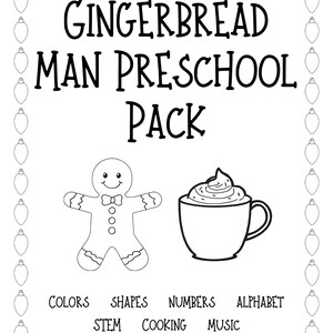 Gingerbread Man Christmas Preschool /toddler Math & Literacy Activity ...