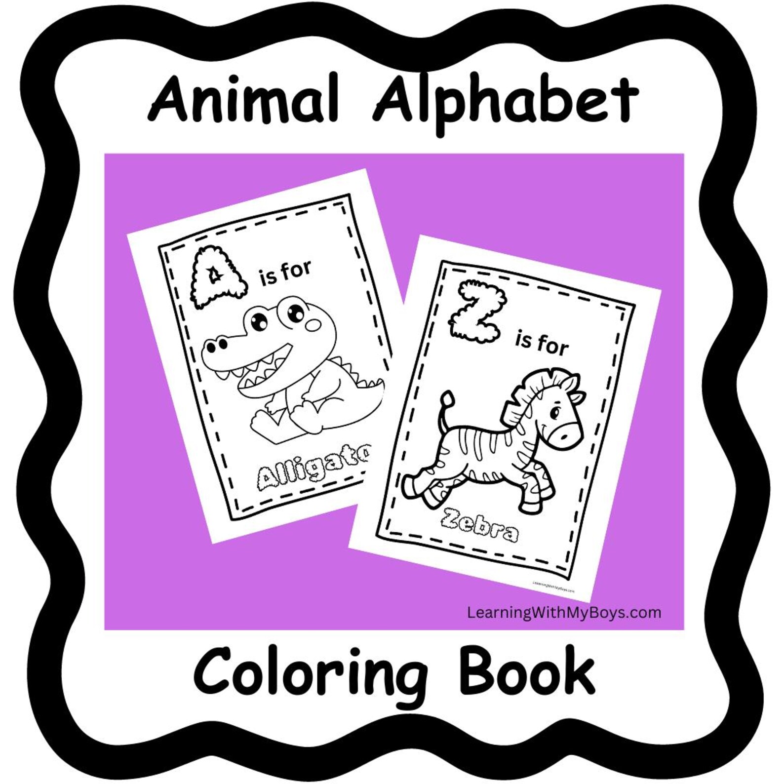 Animal Alphabet Coloring Book Jumbo for Toddler and Preschool With Long ...