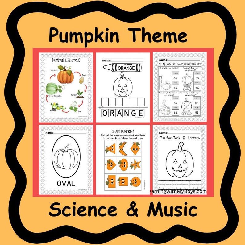 Fall Fun Pumpkin Preschool /toddler Math & Literacy Activity Pack 24 NO ...