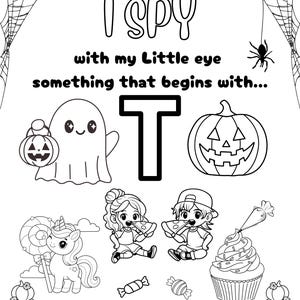 Preschool I SPY Halloween Alphabet Coloring Pages Fall Autumn Long ...