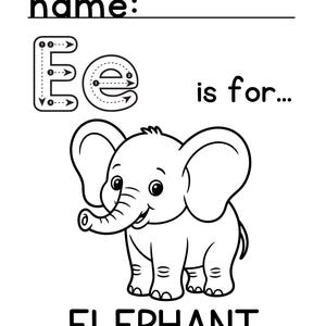 Letter E is for Elephant, Egg, Elk Preschool Pack Digital Download - Etsy