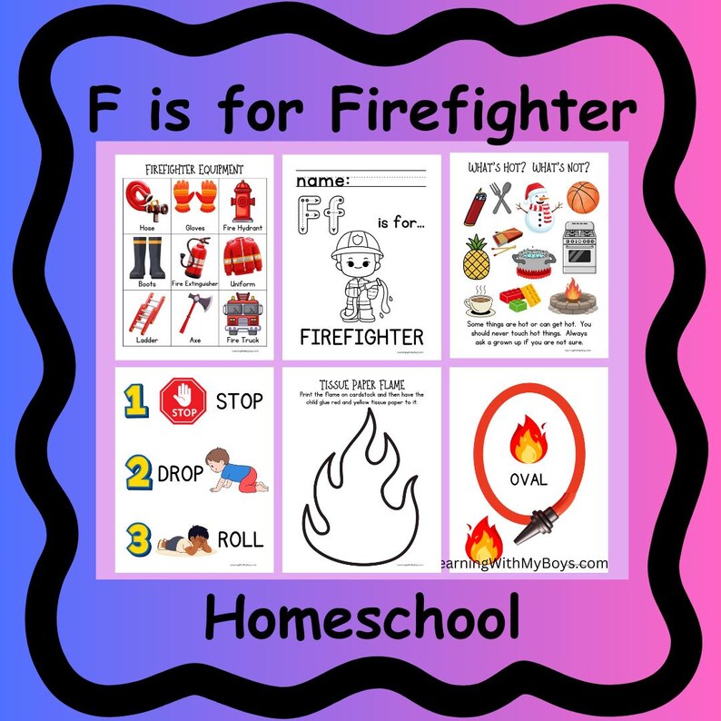Letter F is for Fish, Firefighter, Flower Preschool Pack Digital ...