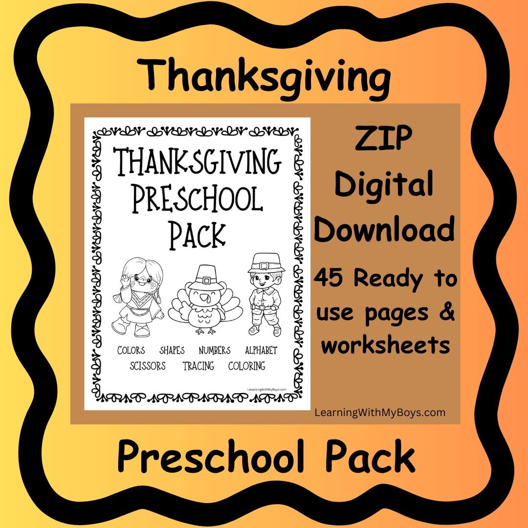 Thanksgiving Preschool Pack Family / Math & Literacy Activity 42 NO ...