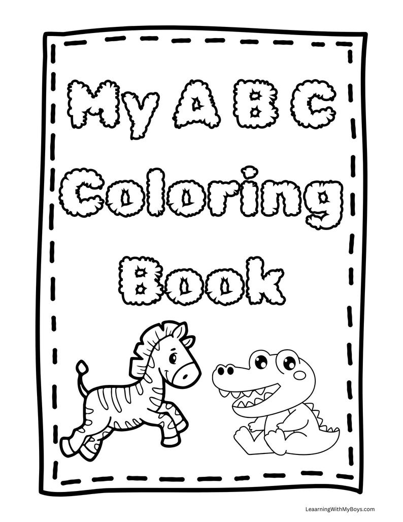 Animal Alphabet Coloring Book Jumbo for Toddler and Preschool With Long ...