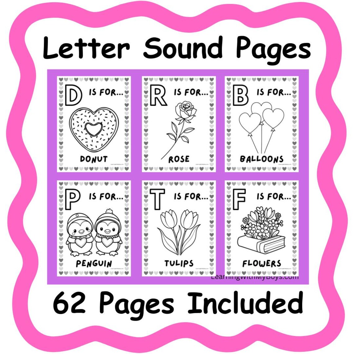 Preschool I SPY Valentine's Day Alphabet Coloring Pages Heart Love Long ...