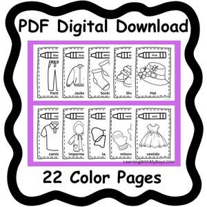 Prek "i Know My Colors" Clothing Coloring Book Jumbo for Toddler and ...