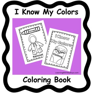 Prek "i Know My Colors" Clothing Coloring Book Jumbo for Toddler and ...