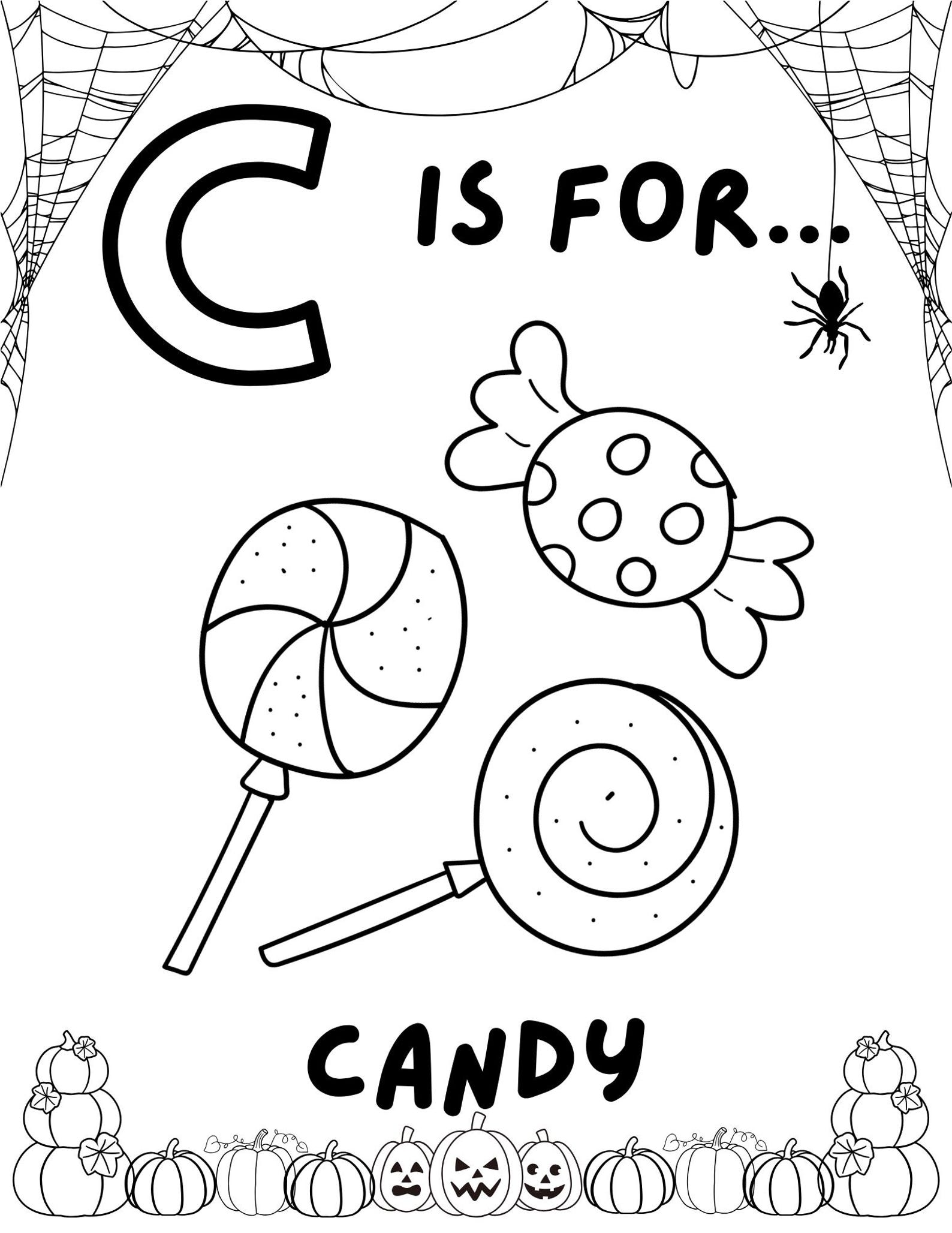 Preschool I SPY Halloween Alphabet Coloring Pages Fall Autumn Long ...