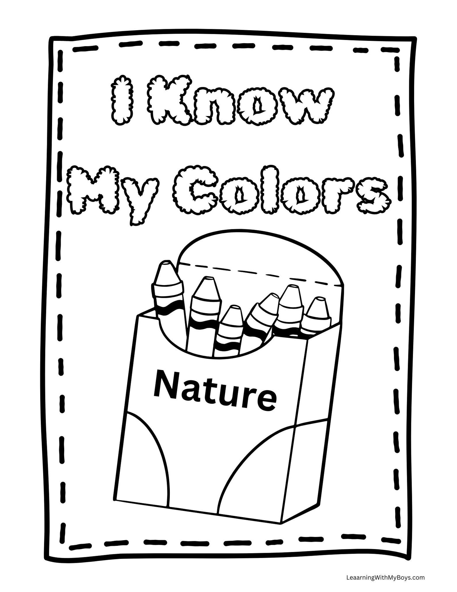 Prek "i Know My Colors" Nature Coloring Book Jumbo for Toddler and ...
