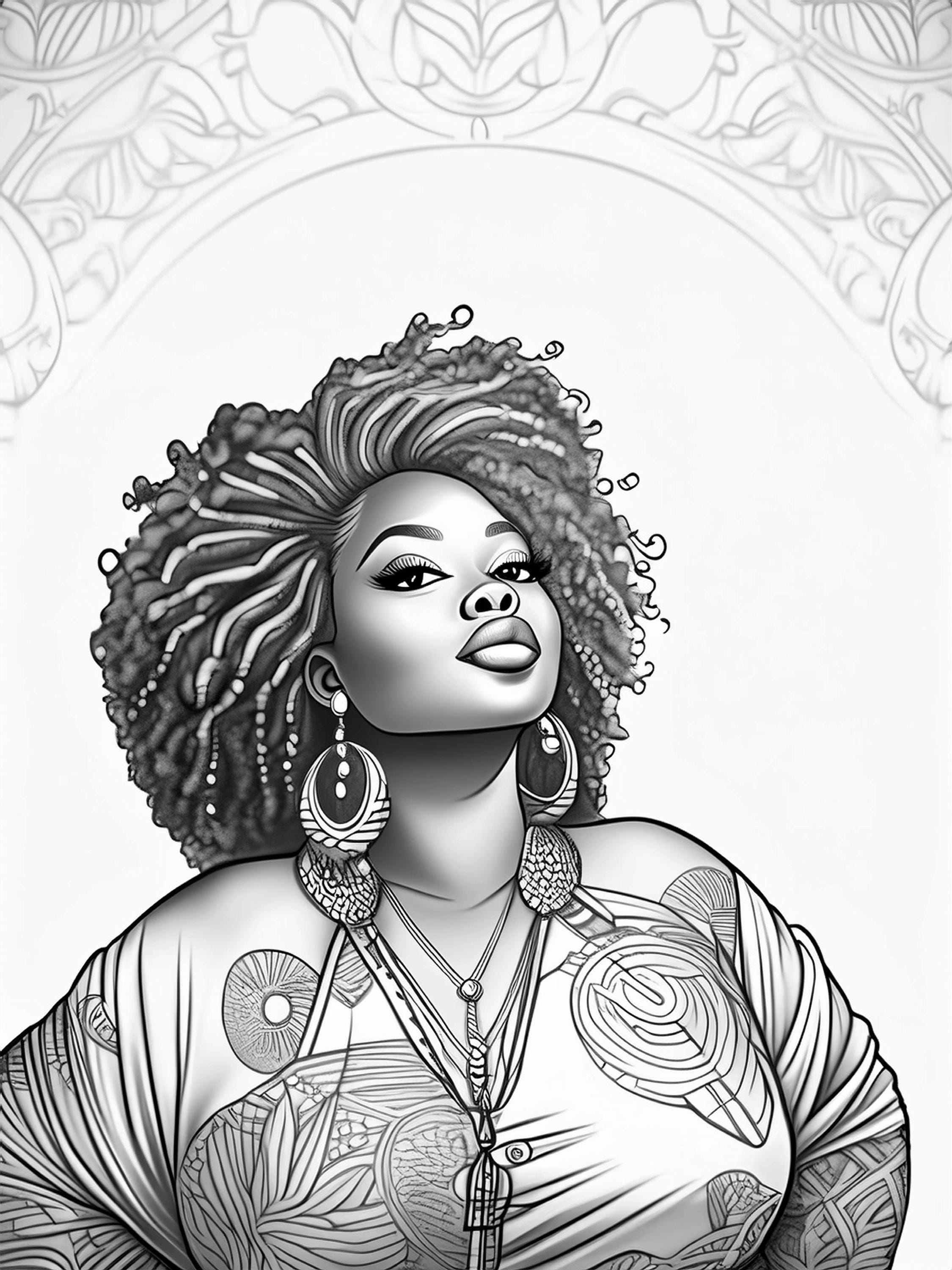 Afro Adult Coloring Book Page - Etsy