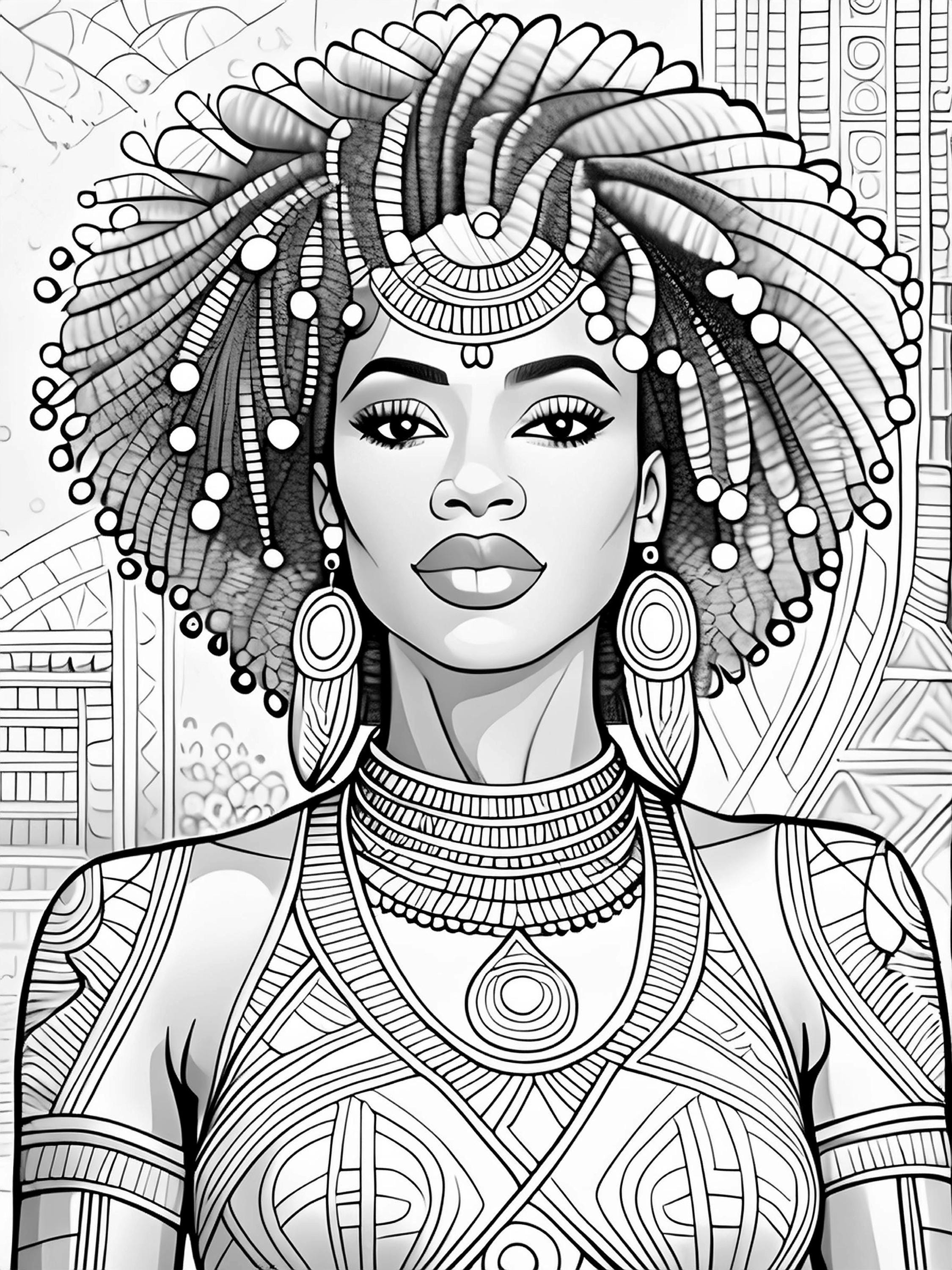 Afro Adult Coloring Book Page - Etsy