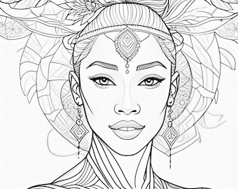 Afro Adult Coloring Book Page - Etsy