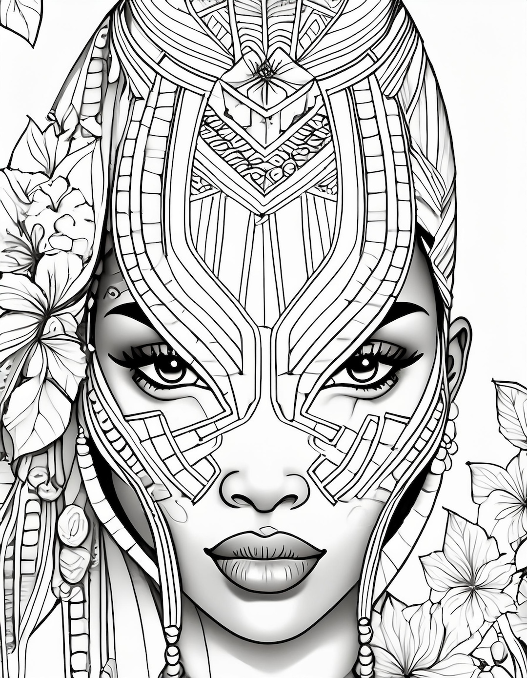 Afro Adult Coloring Book Page - Etsy