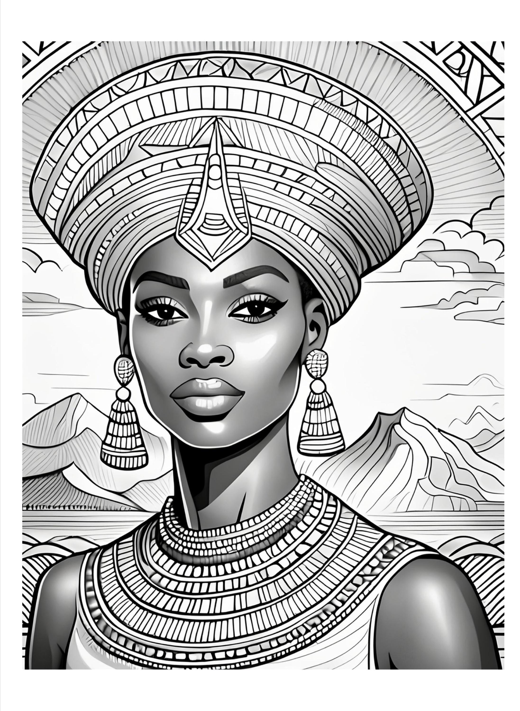 Afro Adult Coloring Book Page - Etsy