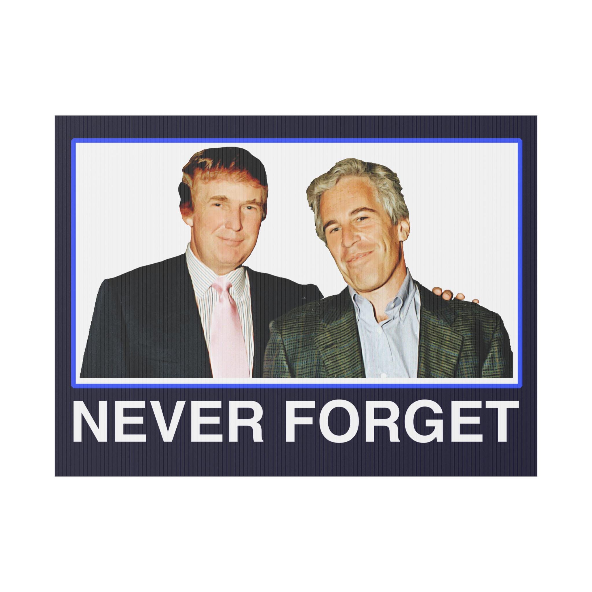 Donald Trump and Jeffrey Epstein Yard Sign - Choose Caption: Never ...
