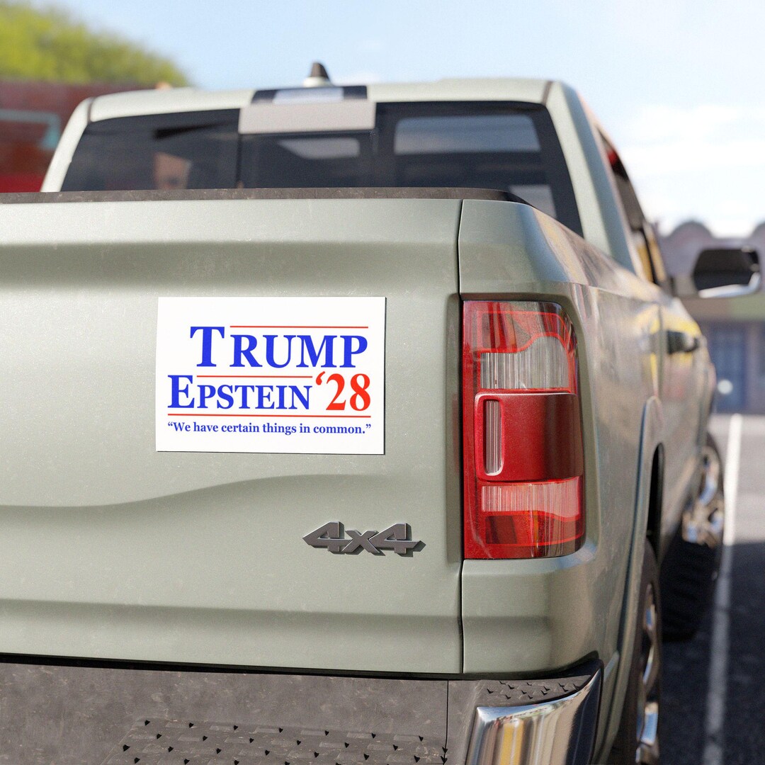 Trump Epstein 2028 Mock Campaign Bumper Sticker or Magnet - Epstein ...