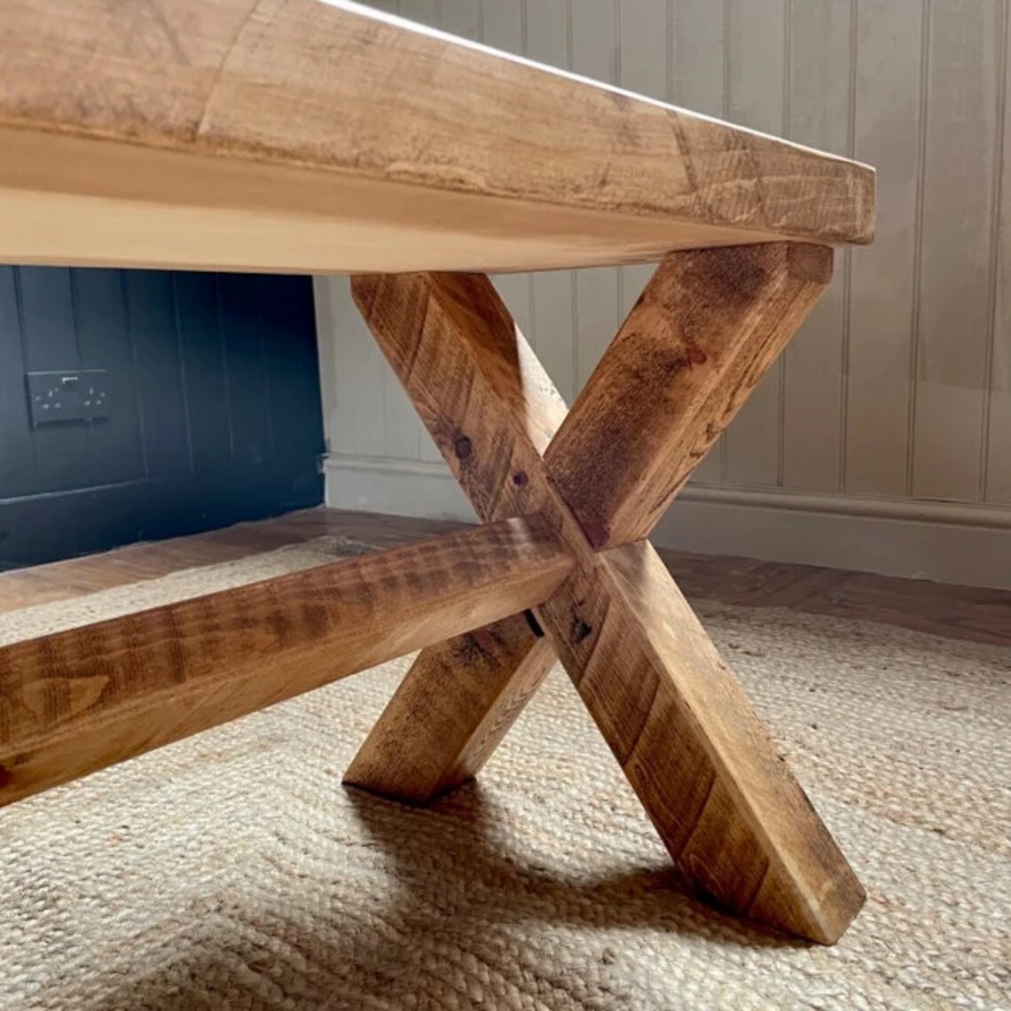 Dining Bench - Cross Leg - Etsy UK