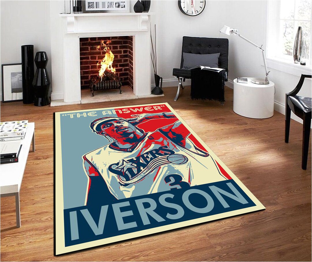 Allen Iverson Rug, Basketball Rug, Legend Rug, Home Decor Rug, Area Rug ...