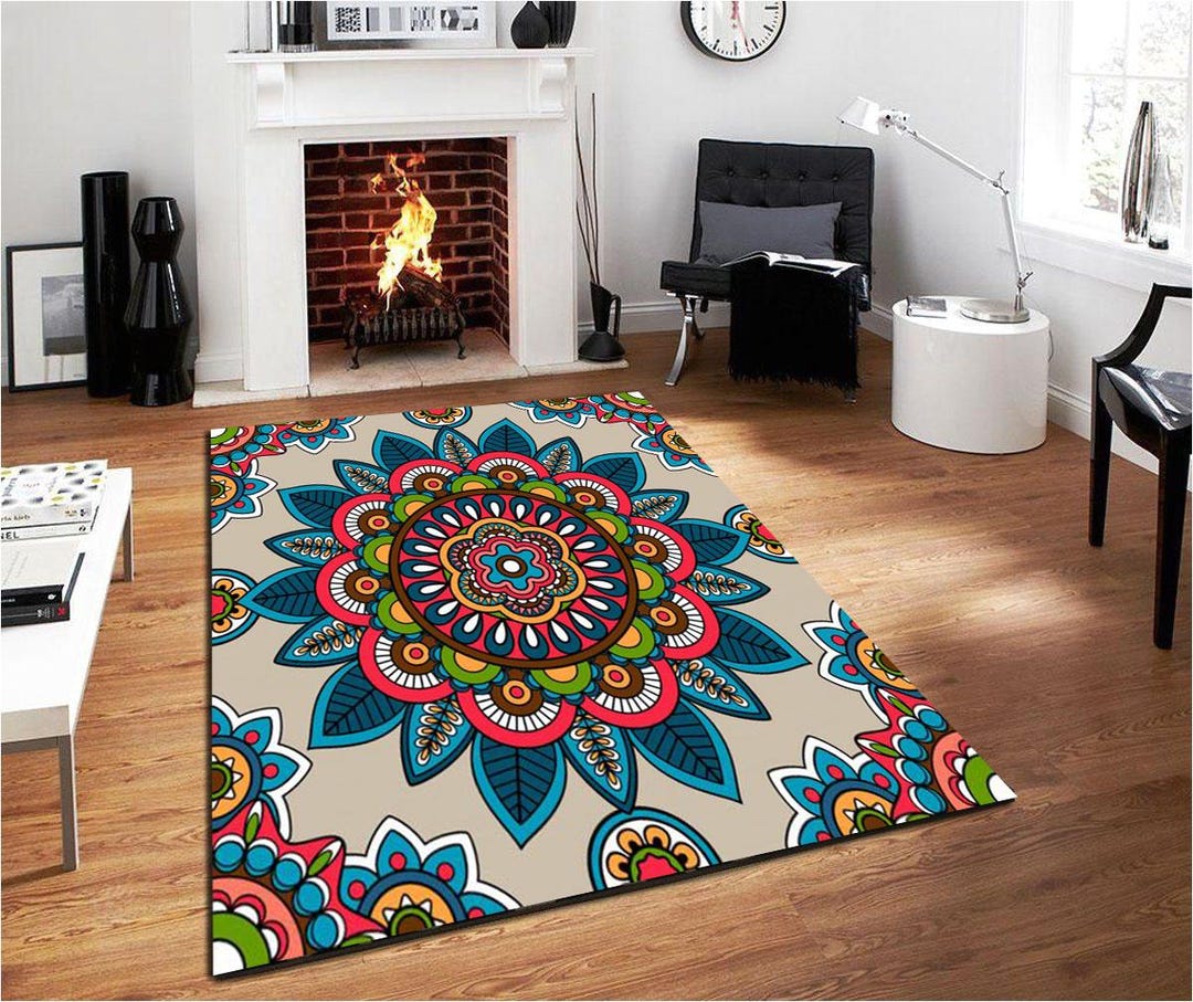 İndian Mandala Vector Decor Rug, Mandala Rug, Aesthetic Rug, Stylish ...