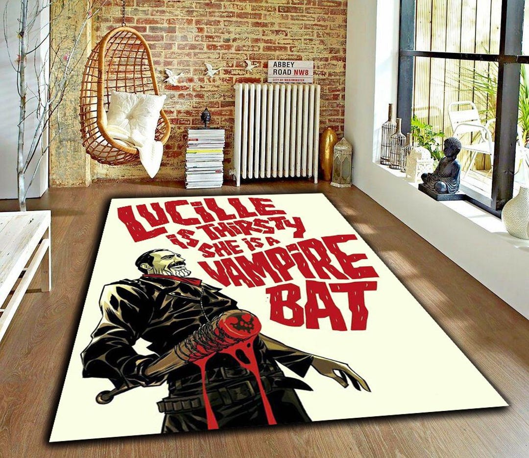 Negan Rug, Negan With Lucille Rug, Poster Rug, Character Rug, TWD Rug ...