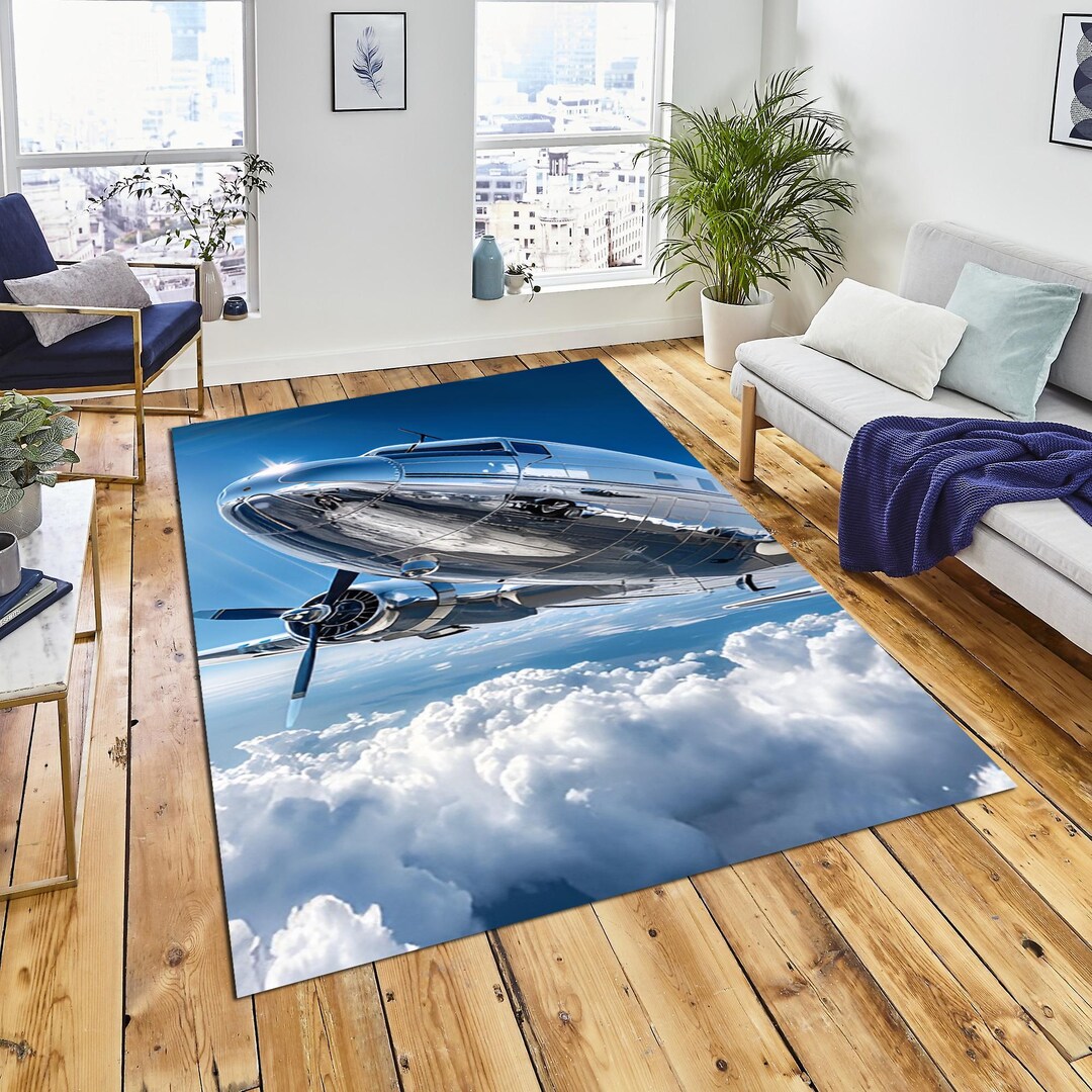 4K Plane Rug, Aircraft Rug, Vibrant Colour Rug, Aesthetic Rug, Cool Rug ...