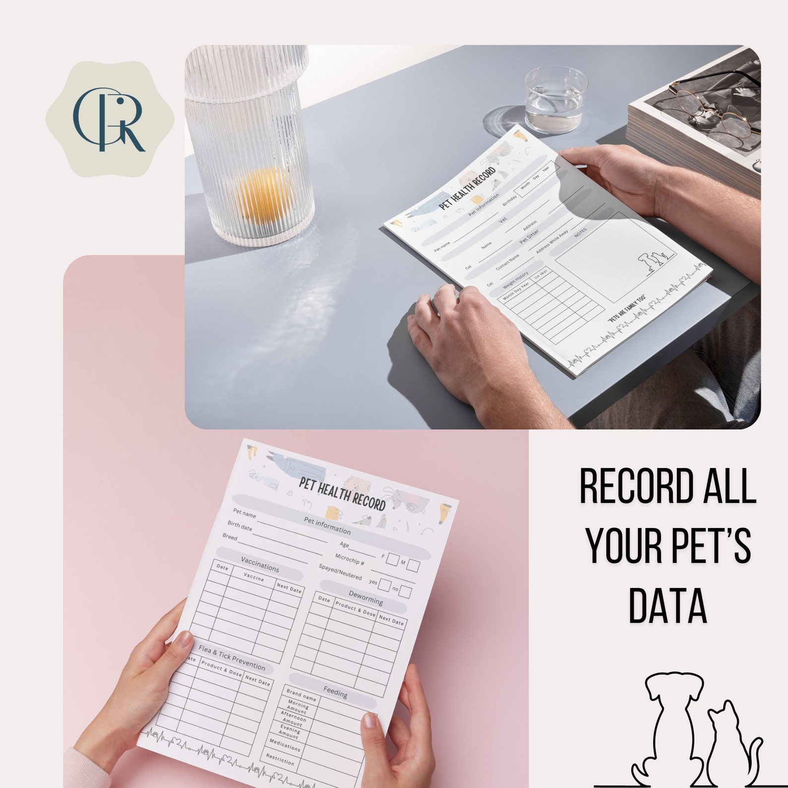 Pet Health Record - Printable and Fillable Digital Download - Etsy