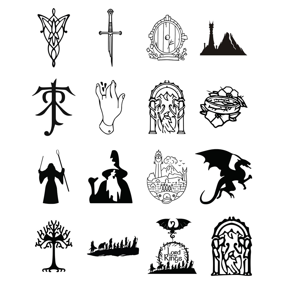 LOTR Bundle Pack, One Ring Svg, the Lord of the Rings Svg Bundle, LOTR ...