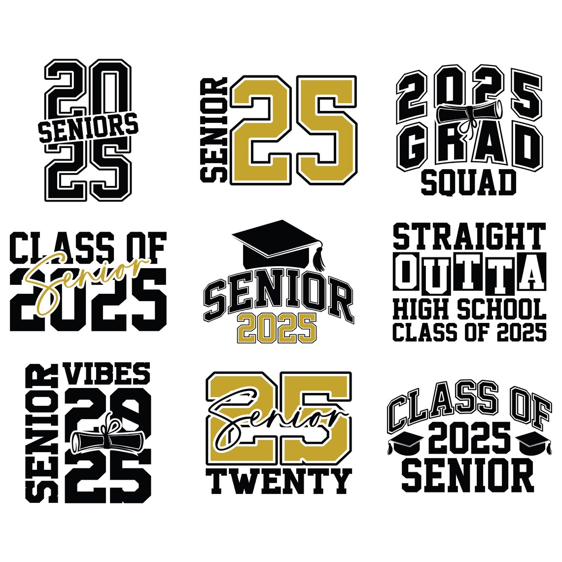Senior 2025 SVG Bundle, Senior 2025 SVG, Graduation Svg Bundle, Senior ...