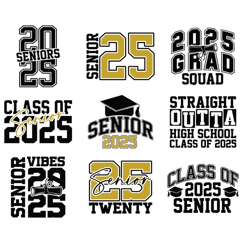 Senior 2025 SVG Bundle, Senior 2025 SVG, Graduation Svg Bundle, Senior ...