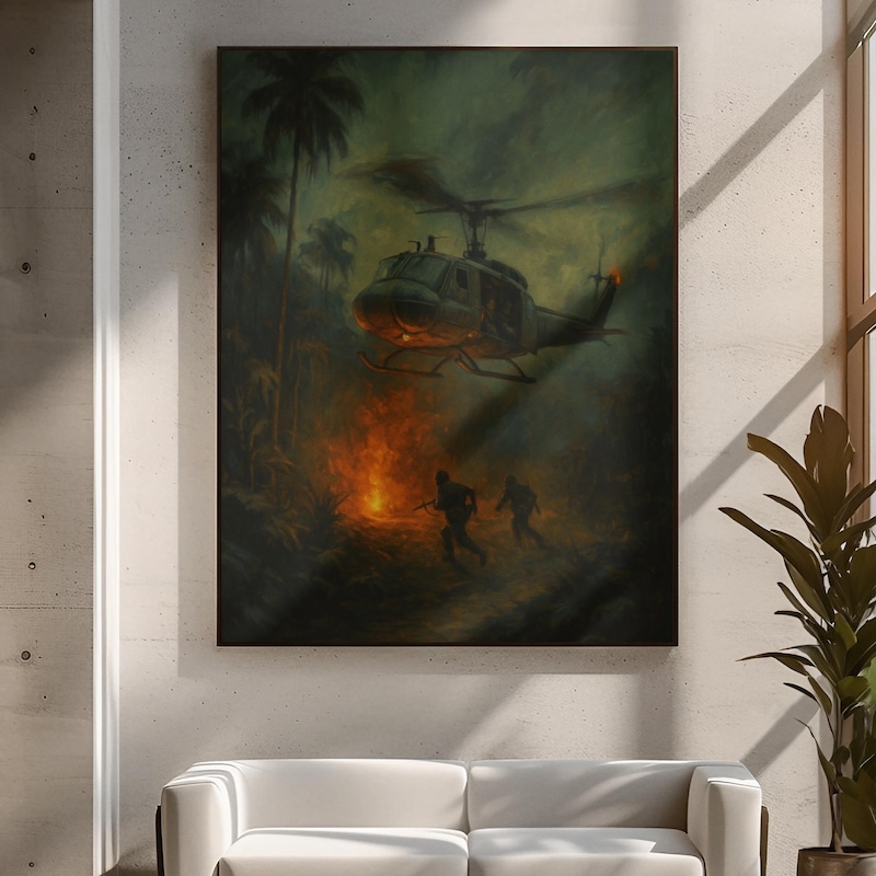 Helicopter Army Painting - Etsy