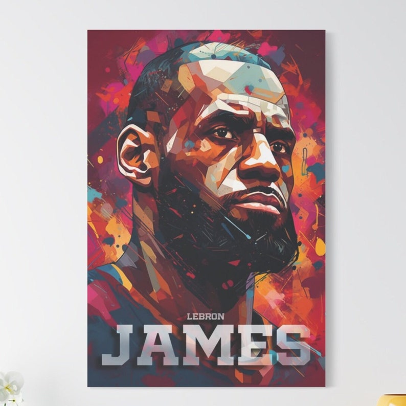 Lebron James, Painting, Lebron Canvas, Basketball Poster, NBA Fan Gift ...