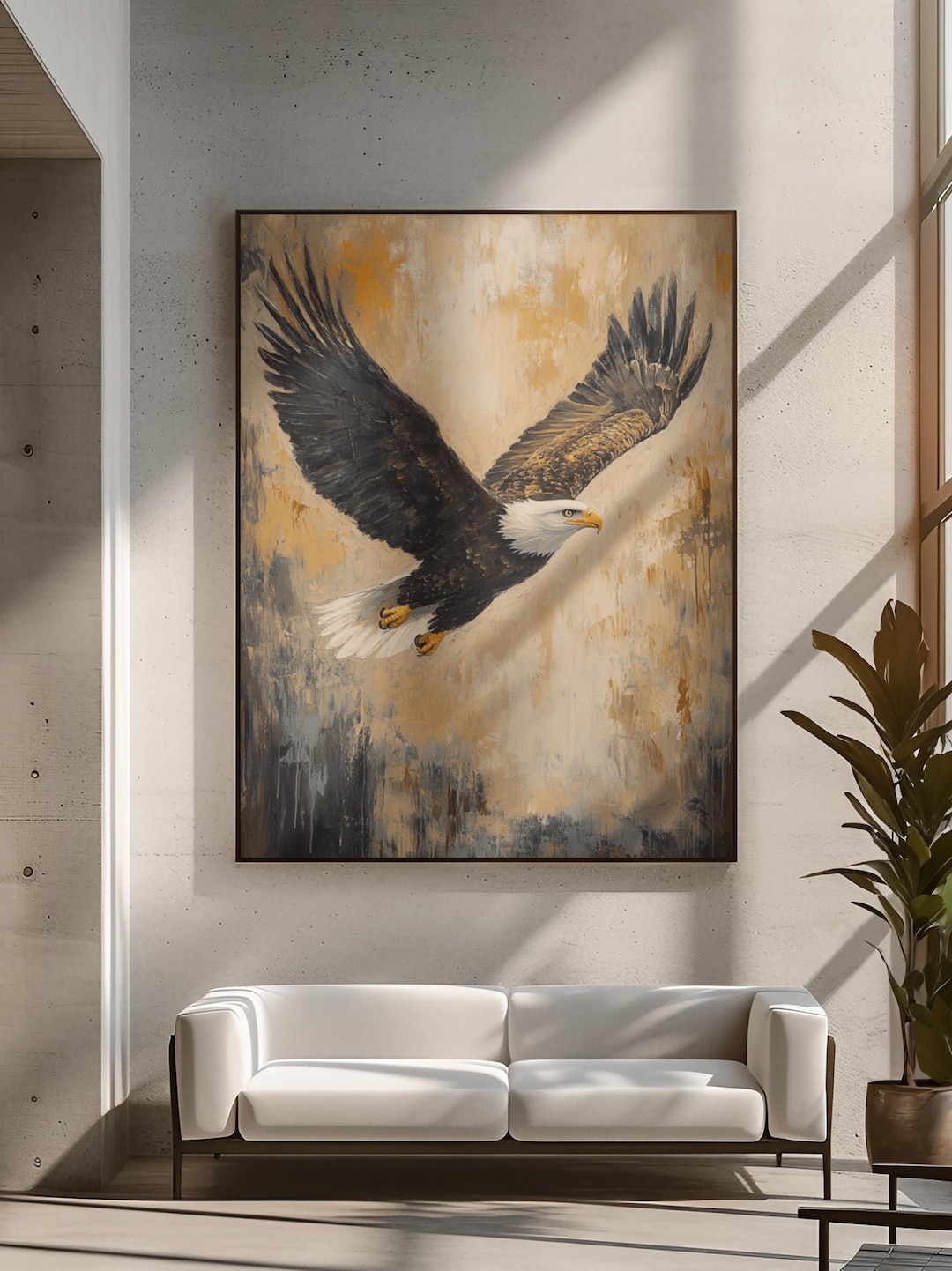 Eagle Painting Wall Art Bald Eagle Artwork American Eagle Decor Freedom Painting Patriotic ...