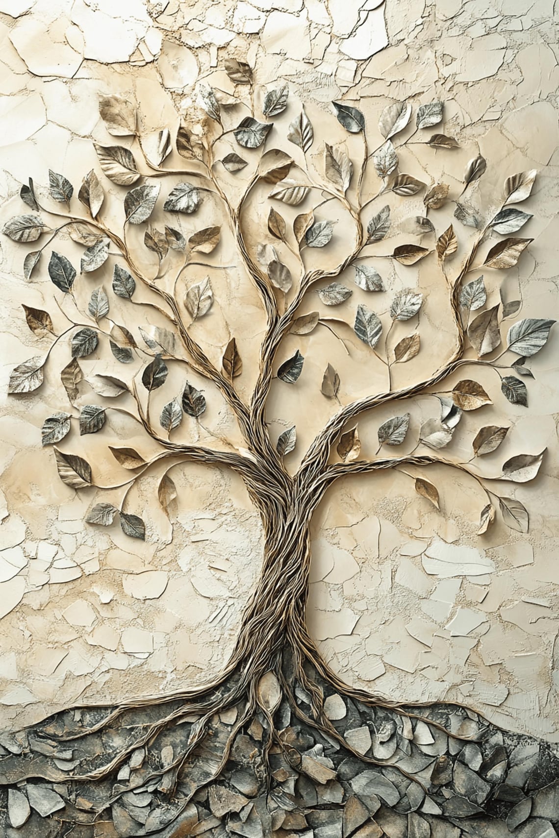 Family Tree Wall Art Earth Tone Genealogy Chart Heritage Decor Rustic ...