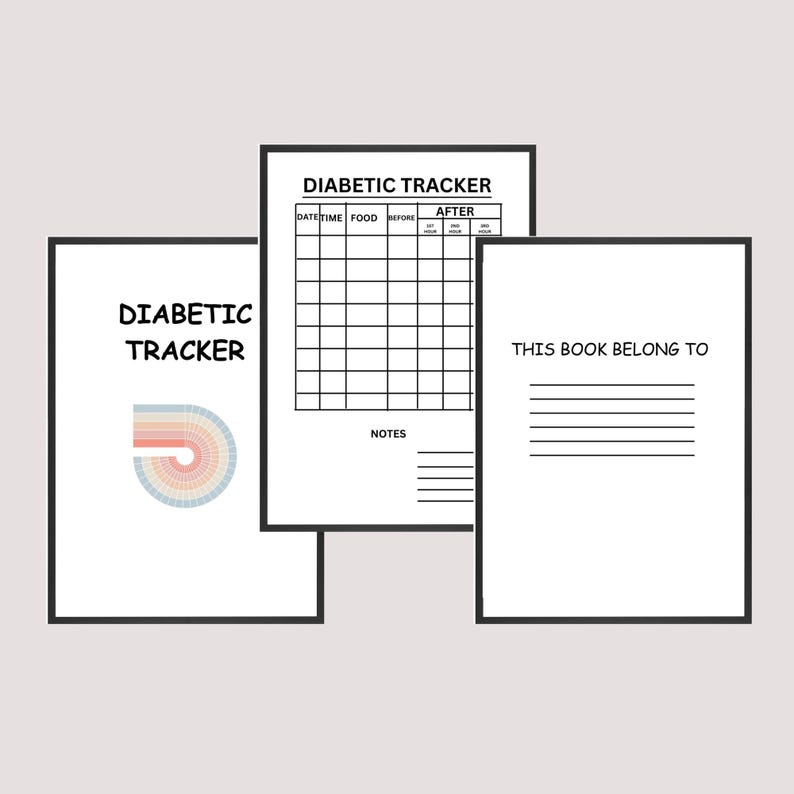 Diabetic Tracker Printable Planner Blood Sugar Log Diabetes Management ...