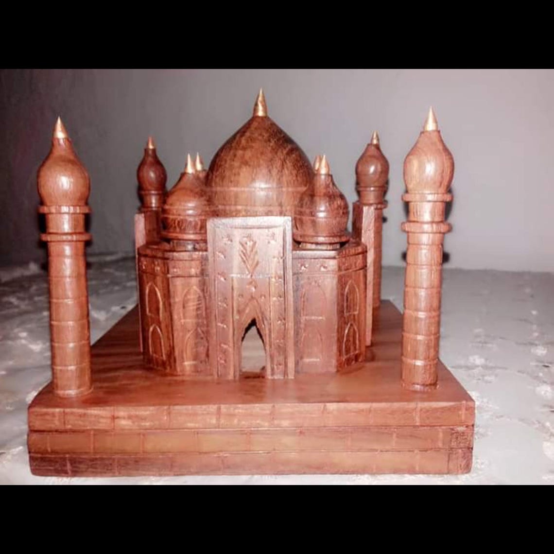 Hand-carved Wooden Taj Mahal Model Wooden Taj Mahal Sculpture hand ...