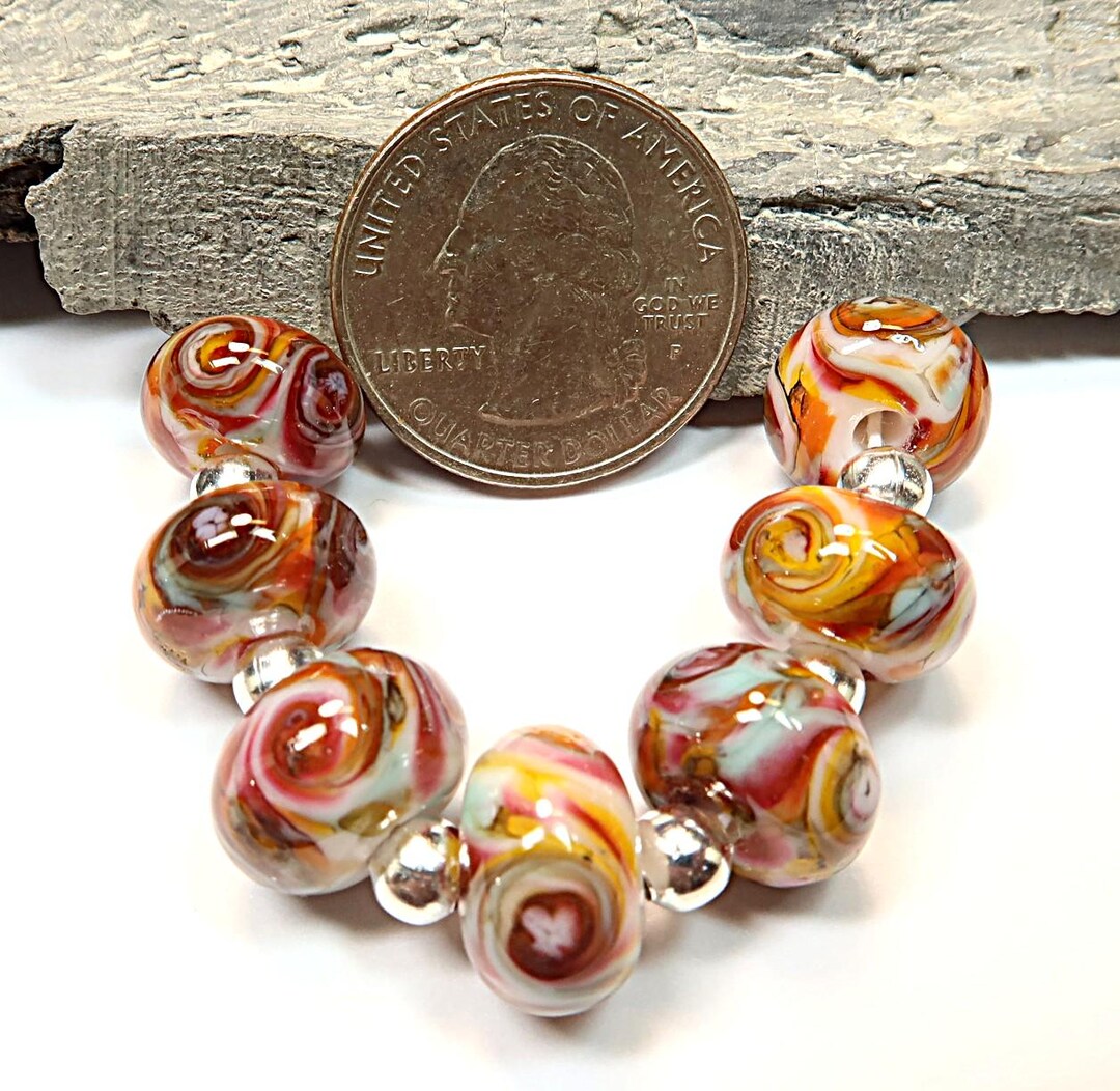 Rosiescreations handmade lampwork beads - sra - Play Day Frit Twist - Etsy