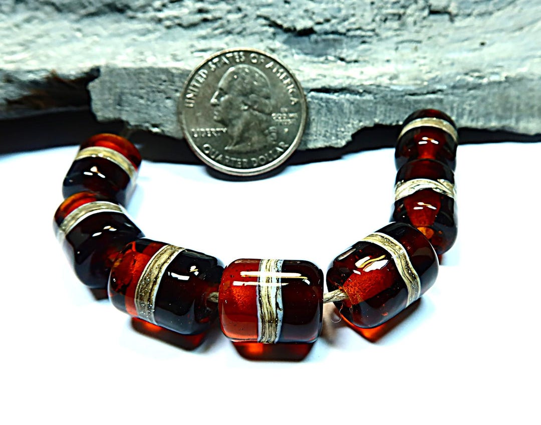 Rosiescreations handmade lampwork beads - sra - Silvered Ivory Stringer ...