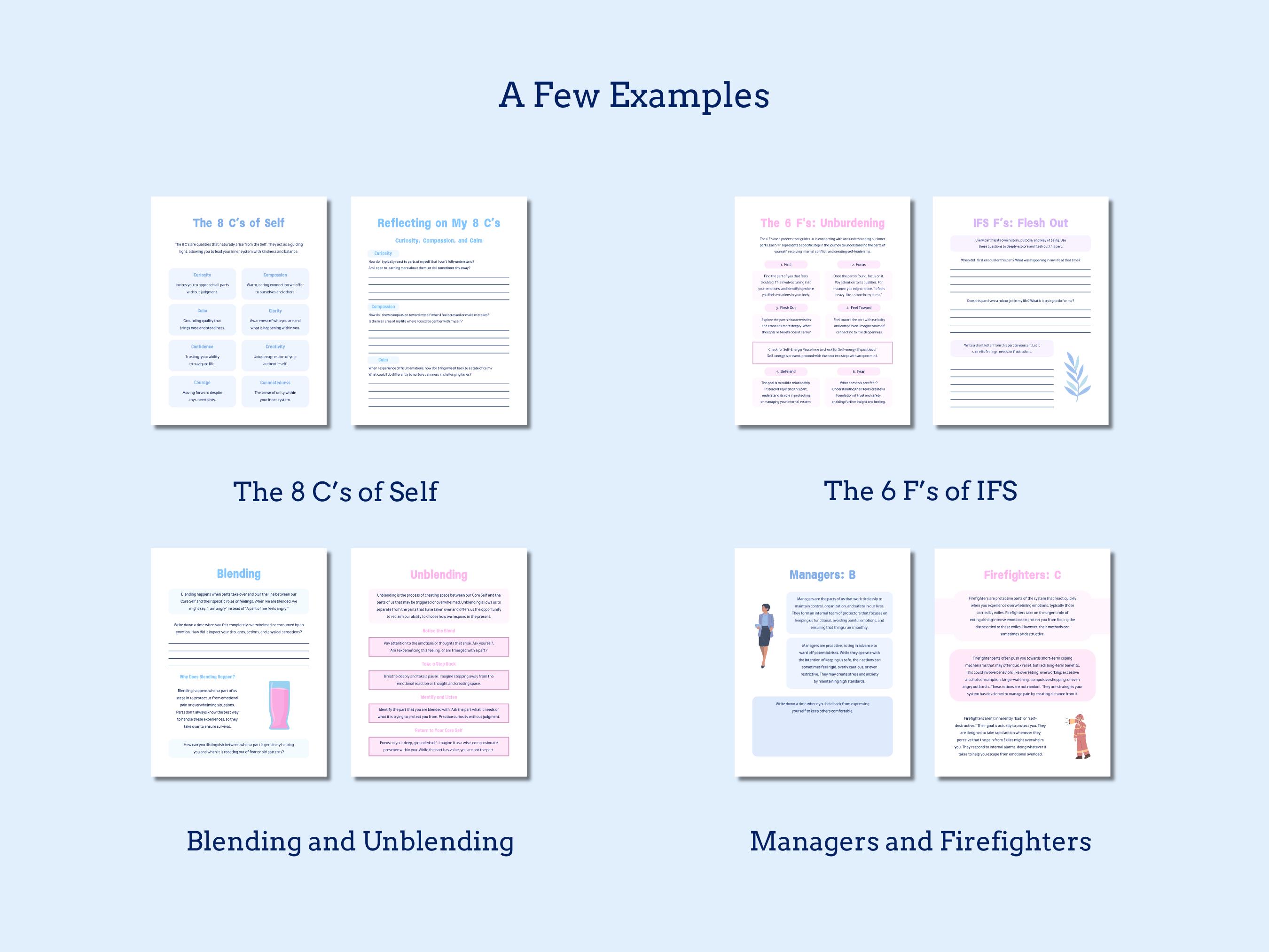 Internal Family Systems Worksheets, IFS Workbook, Parts Mapping ...