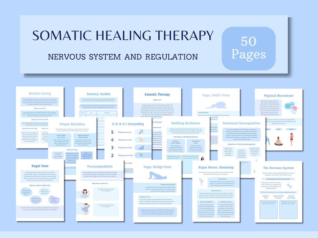 Somatic Therapy Worksheets, Somatic Healing Workbook, Nervous System ...