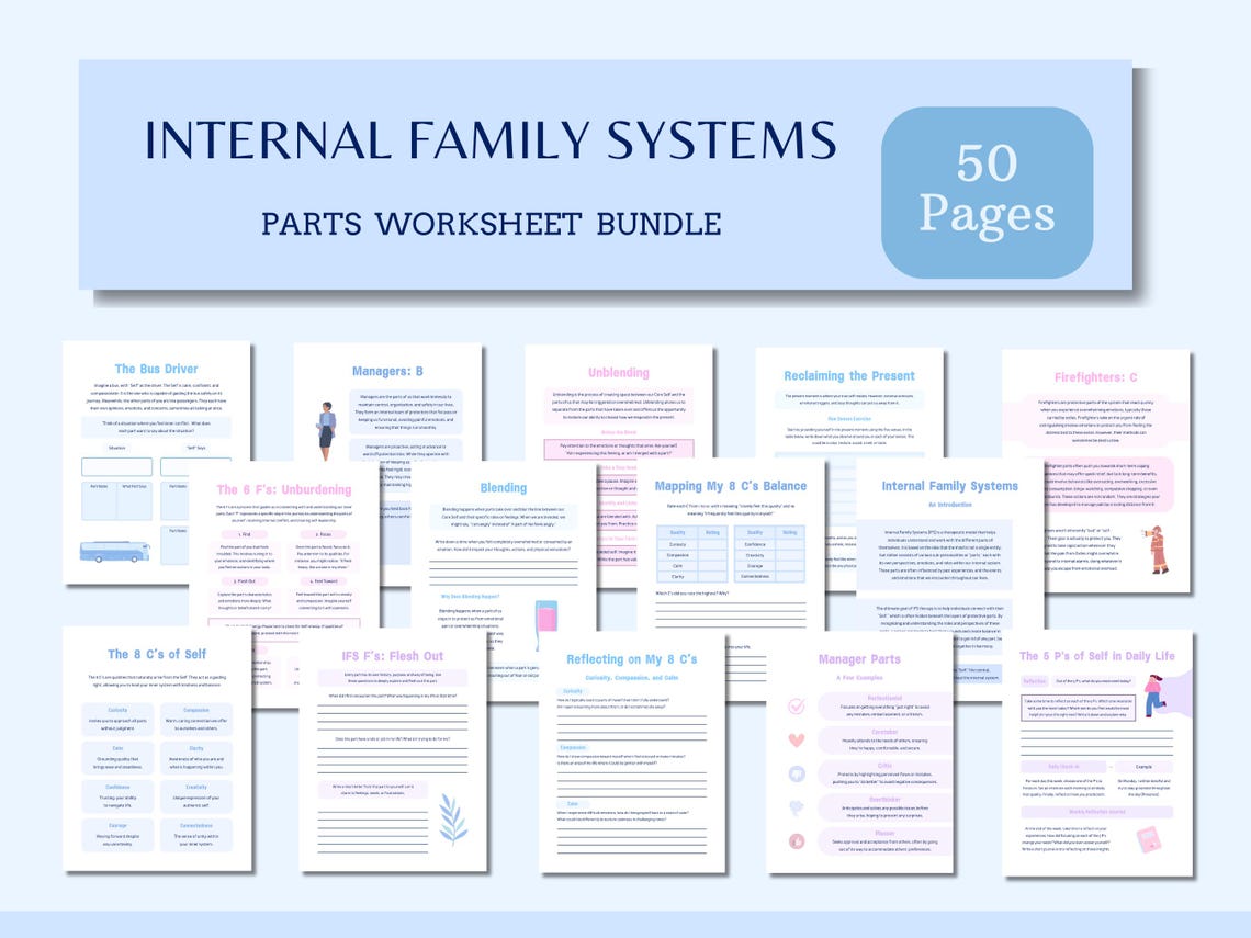 Internal Family Systems Worksheets, IFS Workbook, Parts Mapping ...