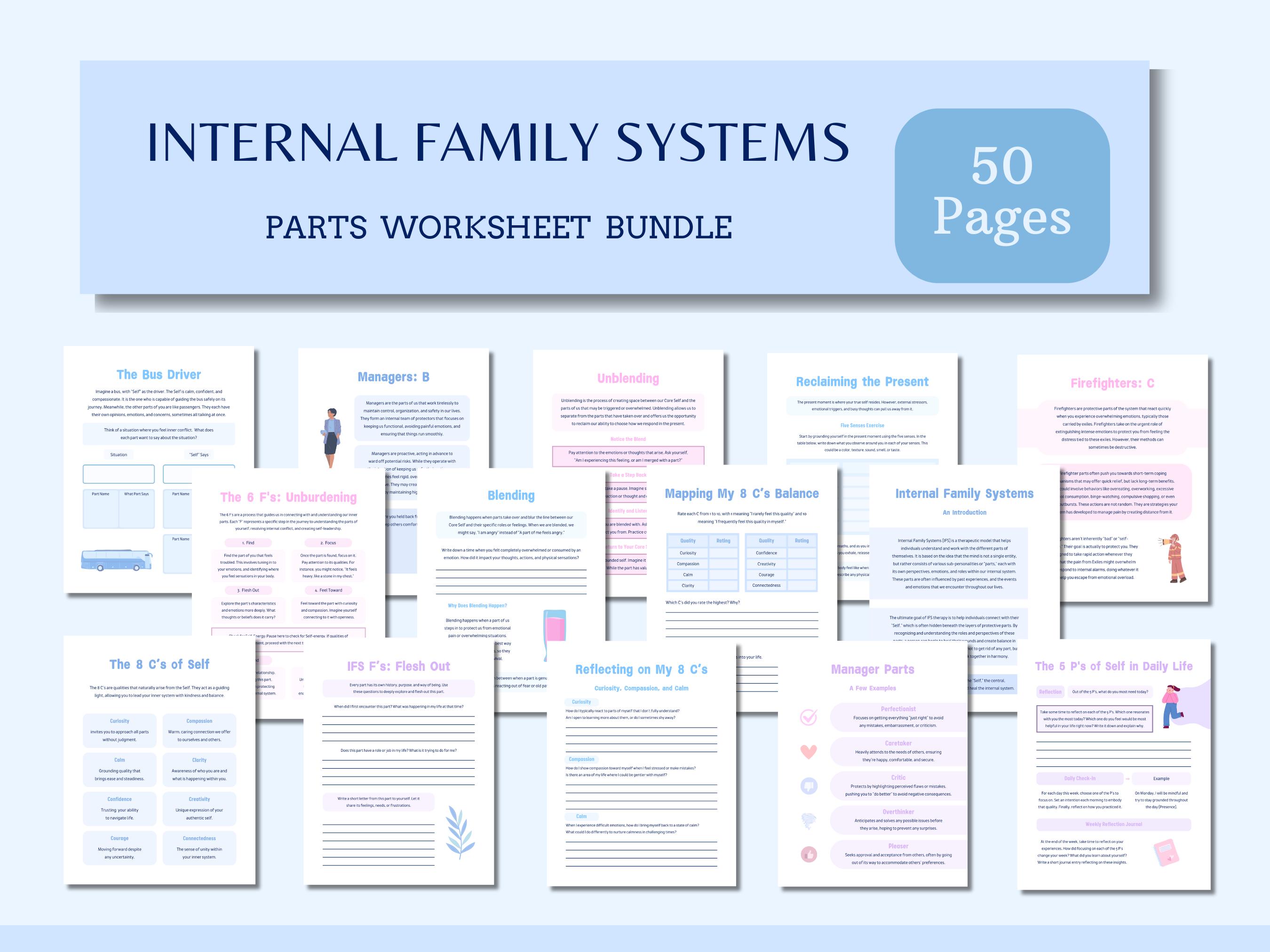 Internal Family Systems Worksheets, IFS Workbook, Parts Mapping ...