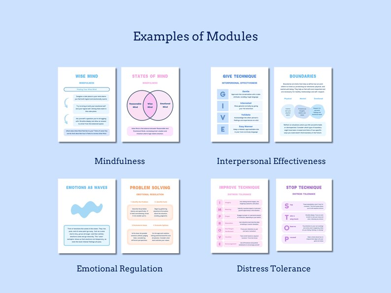 DBT Flashcards, Dialectical Behavior Therapy Coping Cards, DBT Flash ...