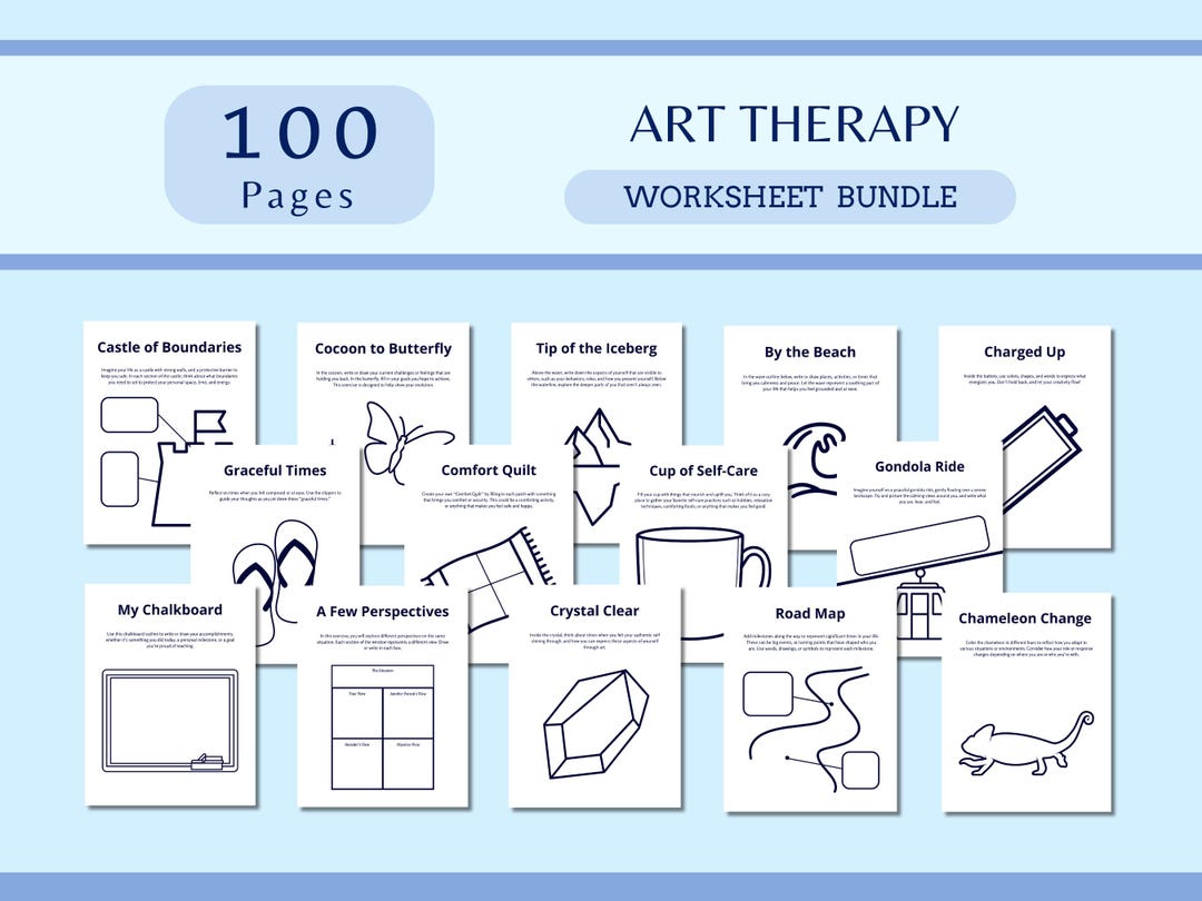 Art Therapy Worksheets for Mental Health, Printable Art Therapy ...