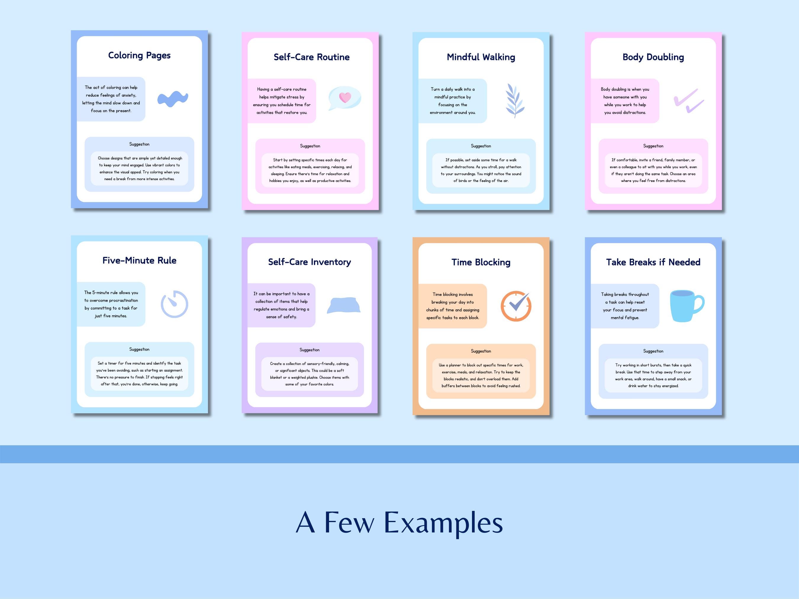 ADHD Coping Cards, ADHD Therapy Resources, ADHD Visual Aids, Dealing ...